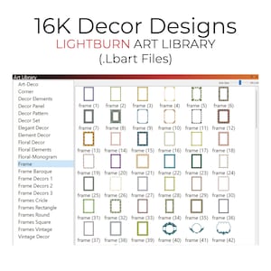 16K Art Deco Laser Cut Files – Lightburn Art Library (.LBART) | Decor ...