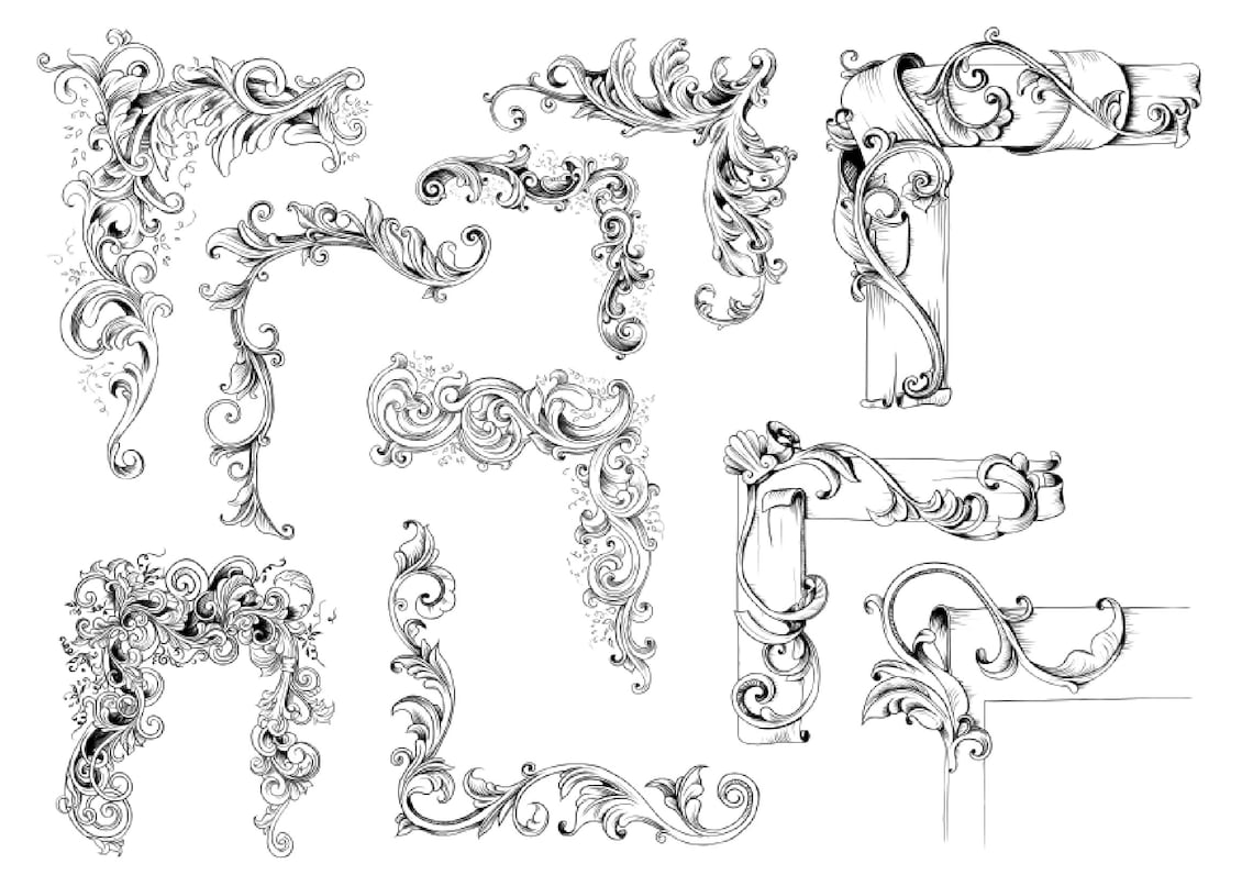 650 SVG Corner Patterns Bundle Cnc Laser Cut Engrave Vector - Etsy