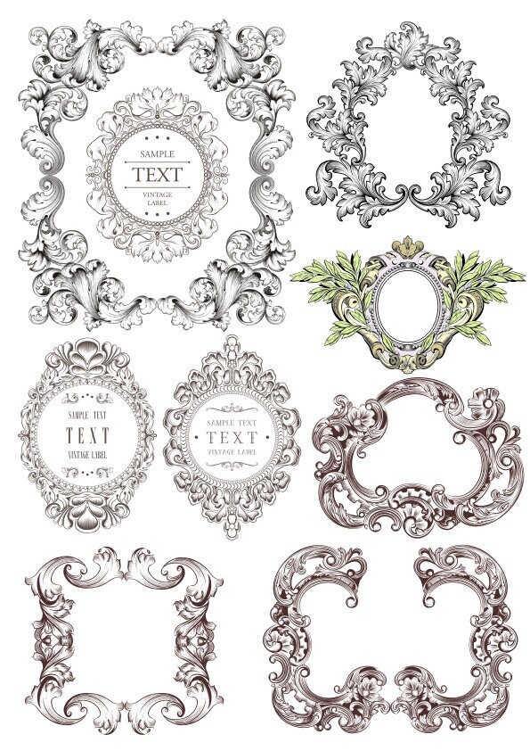 Simple Baroque Frame Vector