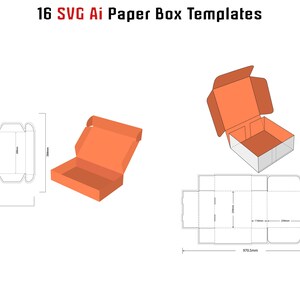 16 SVG Ai Packaging Shipping Box Laser Cut Template Bundle Cricut ...