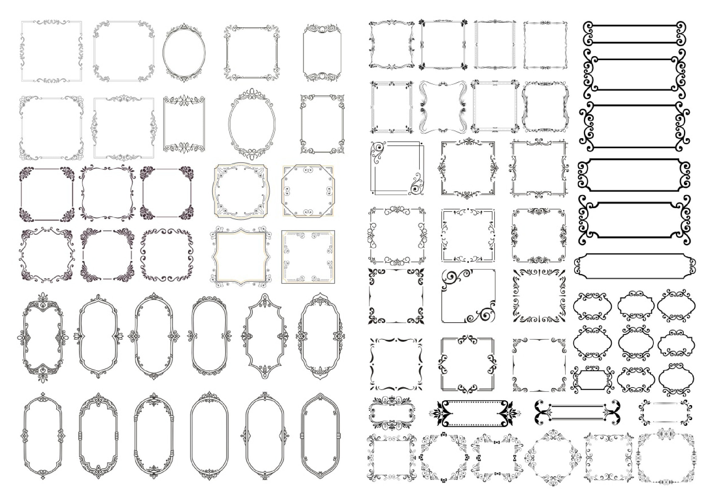 432 SVG PNG Decorative Elegant Frame Bundle Wedding Card - Etsy