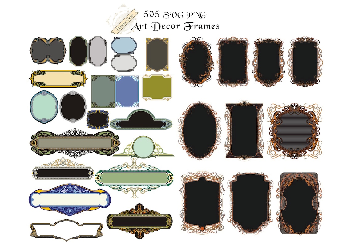 505 Svg Png Bundle Frame Elements Text Monogram Dividers - Etsy