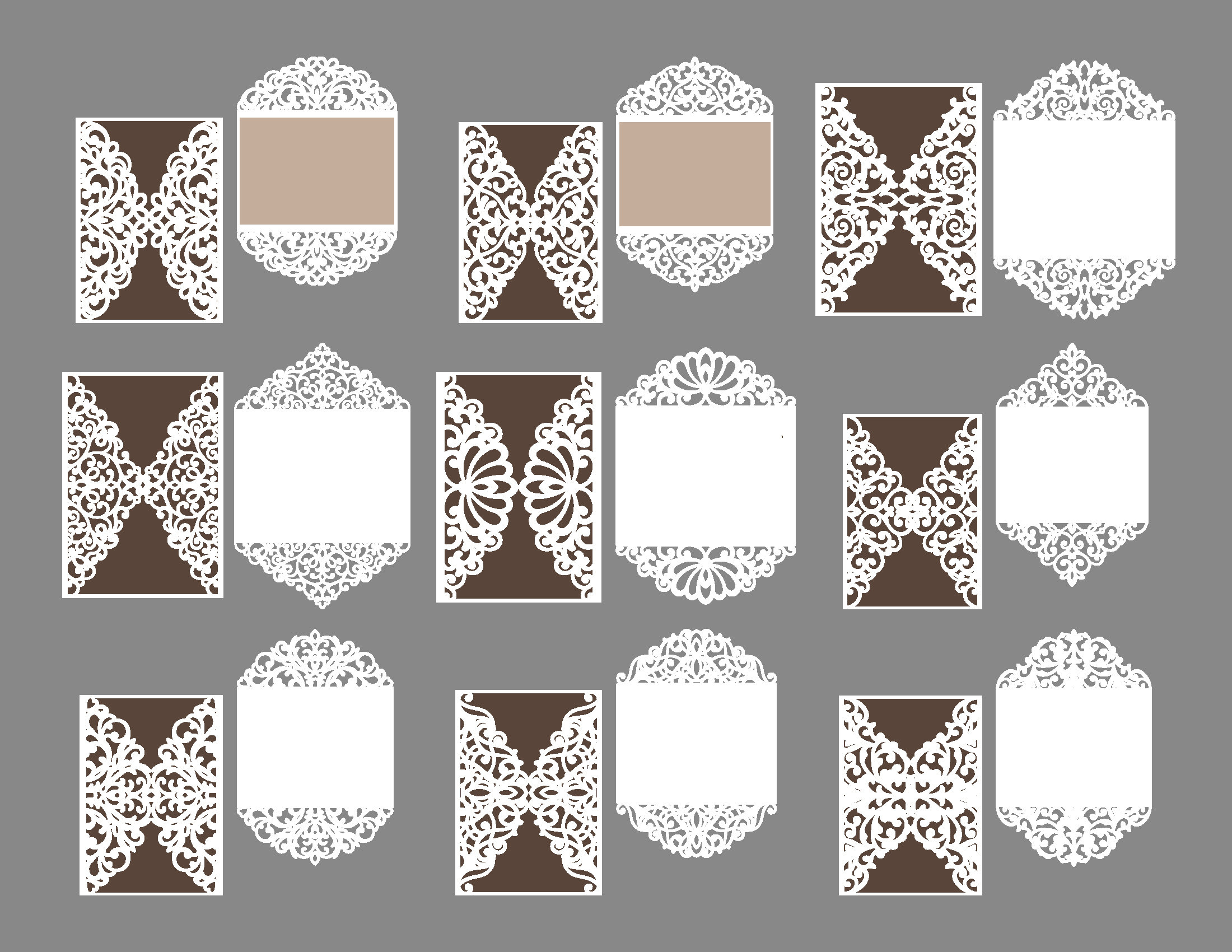 222 SVG Laser Paper Cut Wedding Cards Invitation Elements - Etsy Australia