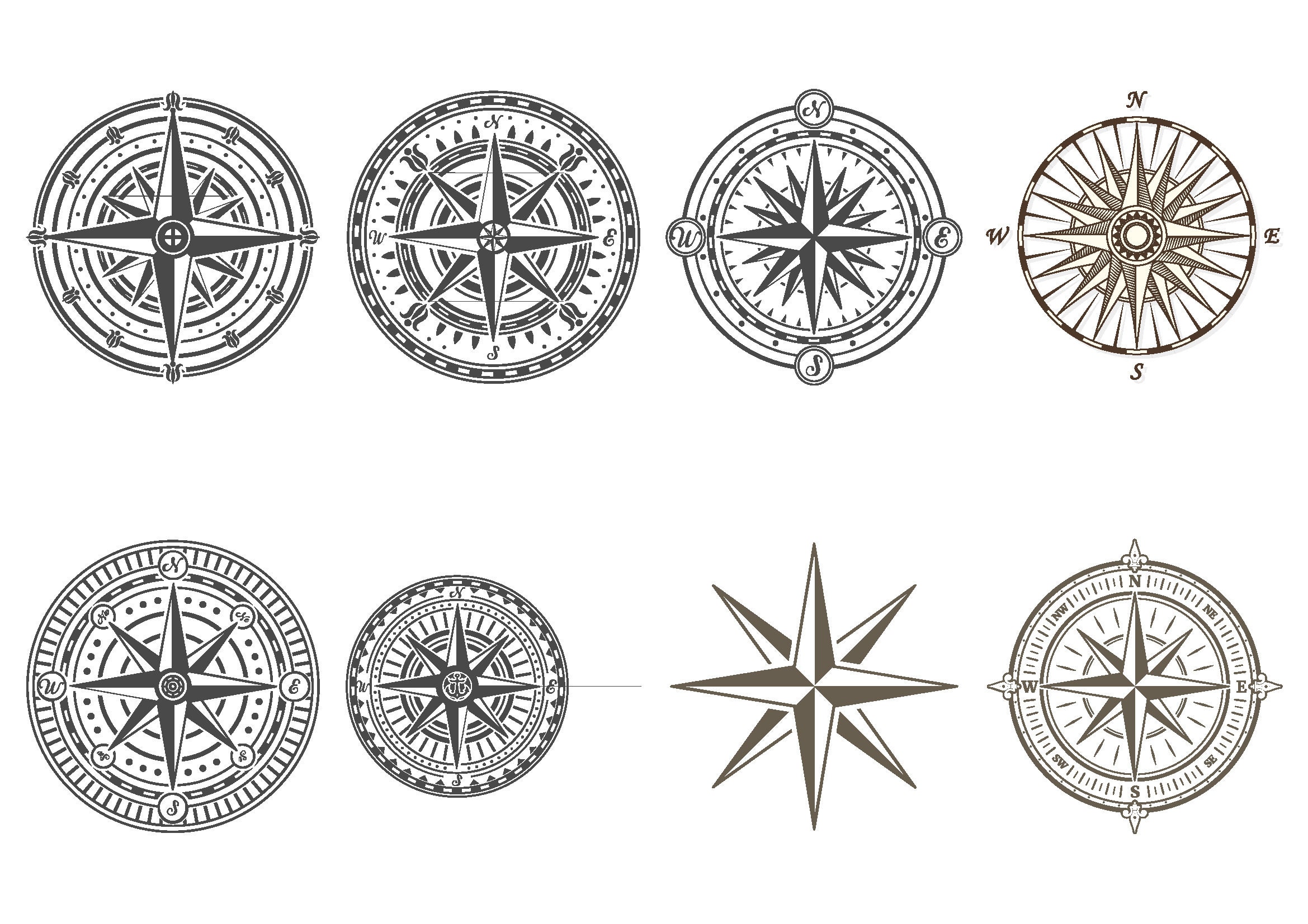 57 SVG Compass Bundle Cnc Laser Cut Engrave Vector Files - Etsy