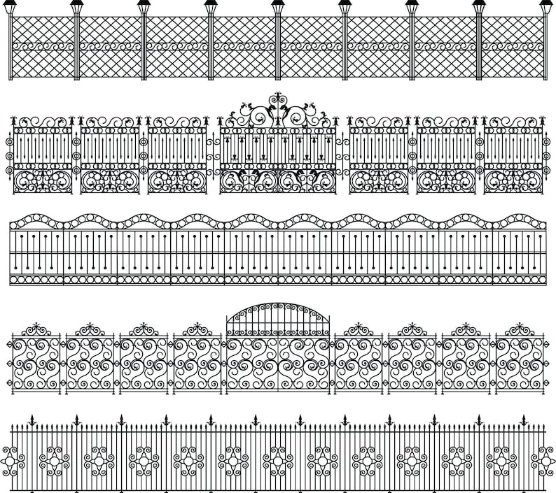 Vintage Iron Gate SVG DXF Bundle – CNC Plasma & Laser Cut Gate Designs ...