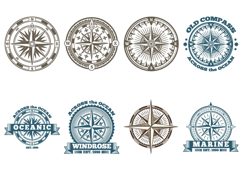 57 SVG Compass Bundle Cnc Laser Cut Graver des fichiers vectoriels ...