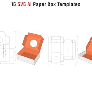 16 SVG Ai Packaging Shipping Box Laser Cut Template Bundle Cricut ...