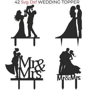 42 SVG DXF Wedding Topper for Plexi Acrylic Laser Cut Engrave - Etsy