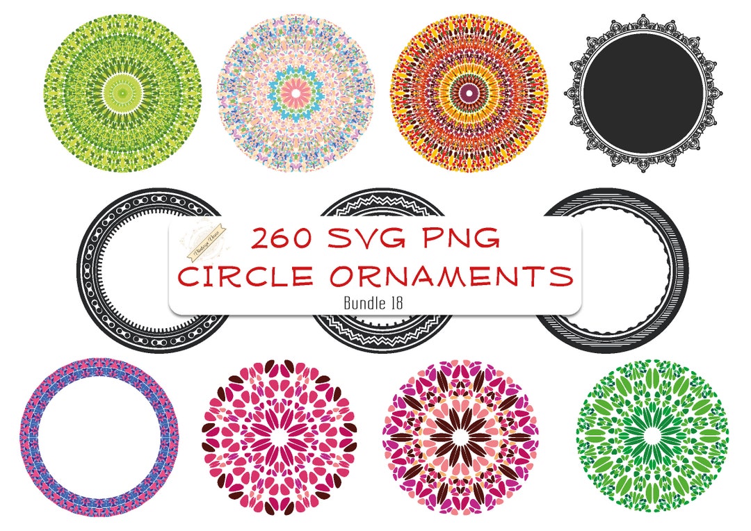 Mandala Circle Ornament SVG Bundle: Laser Cut Files (digital Download ...