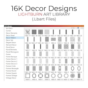 16K Art Deco Laser Cut Files – Lightburn Art Library (.LBART) | Decor ...