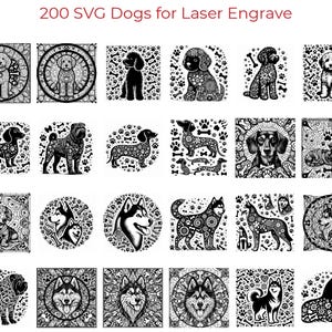 200 SVG Dogs Bundle for Laser Engraving - Etsy