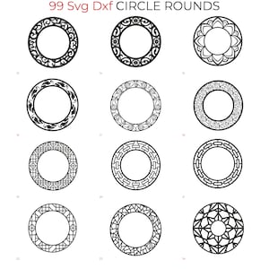 99 Svg Dxf Round Circle Decorative Boards Png Eps File for CNC Wood ...
