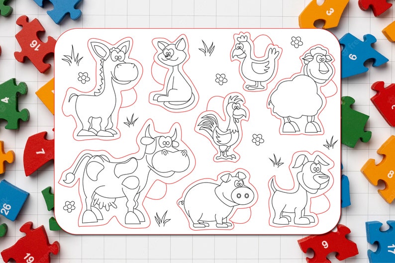 Farm Animals Puzzle Svg Dxf Laser Wood Cut Thickness 3 Mm - Etsy Australia