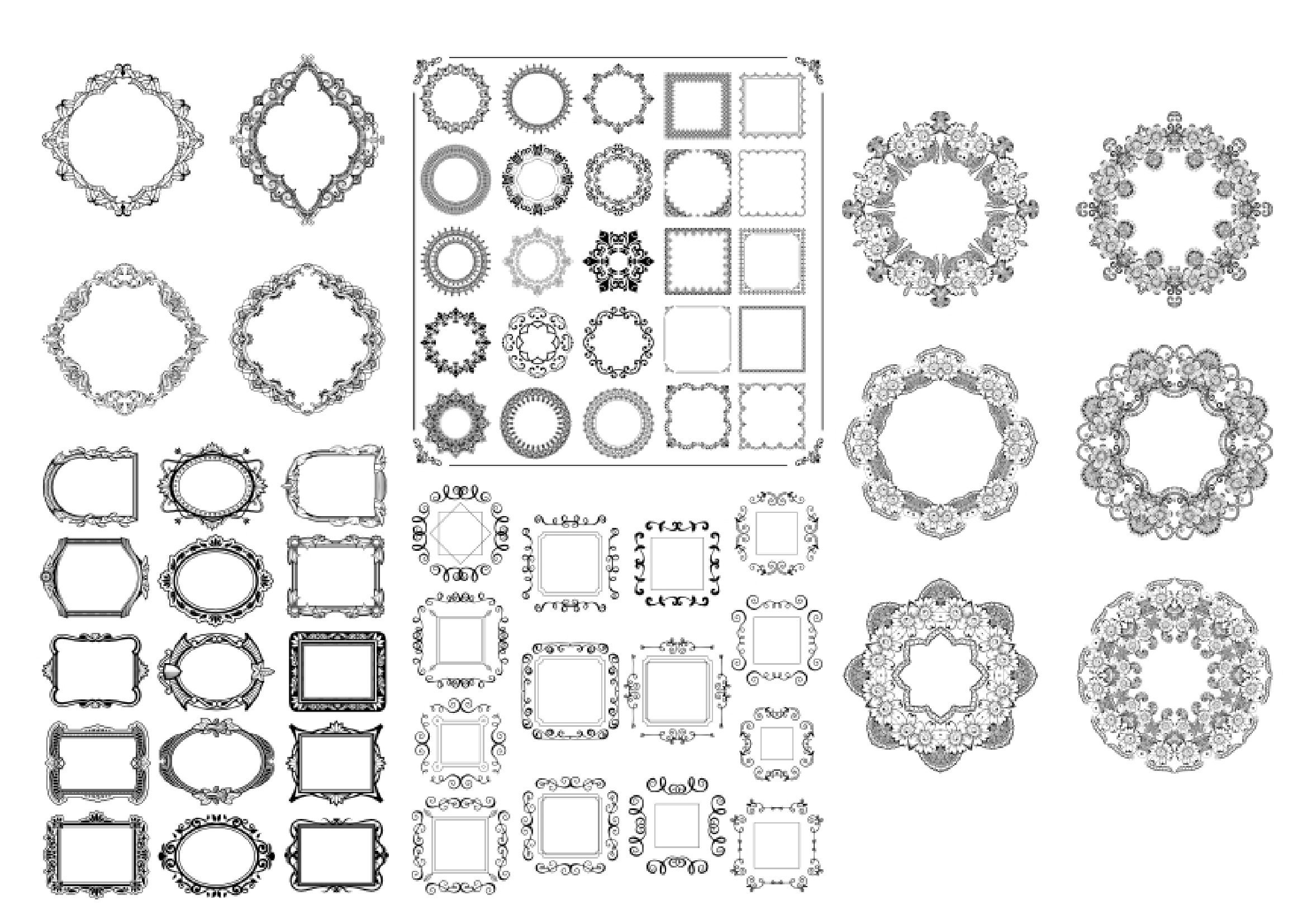 392 SVG PNG Decorative Frame Bundle Wedding Card Individual - Etsy UK