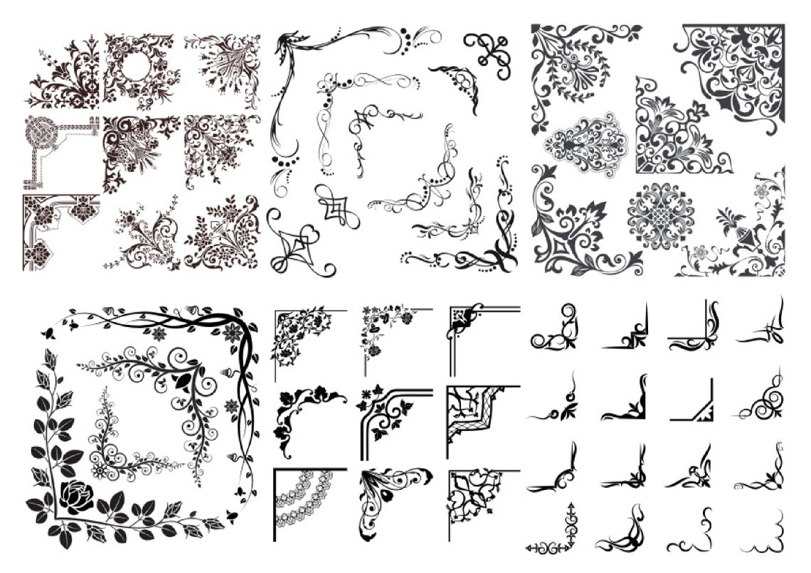 650 SVG Corner Patterns Bundle Cnc Laser Cut Engrave Vector - Etsy