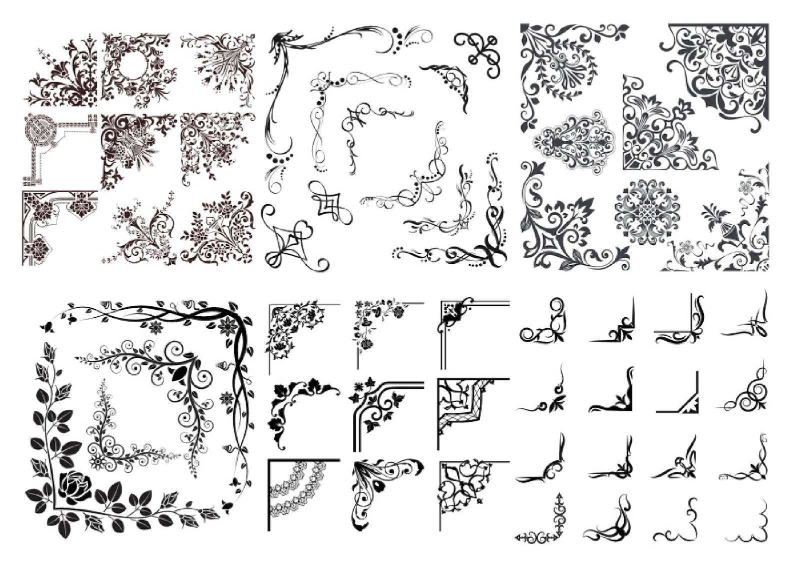 650 SVG Corner Patterns Bundle Cnc Laser Cut Engrave Vector - Etsy