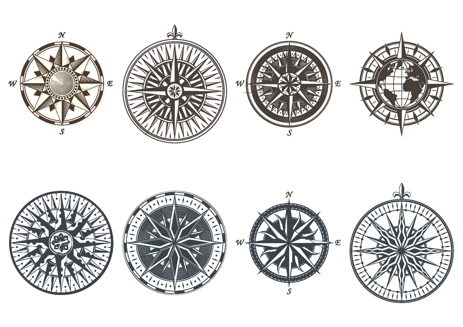 57 SVG Compass Bundle Cnc Laser Cut Engrave Vector Files - Etsy