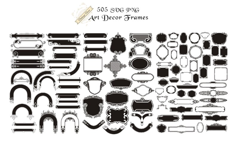 505 Svg Png Bundle Frame Elements Text Monogram Dividers - Etsy