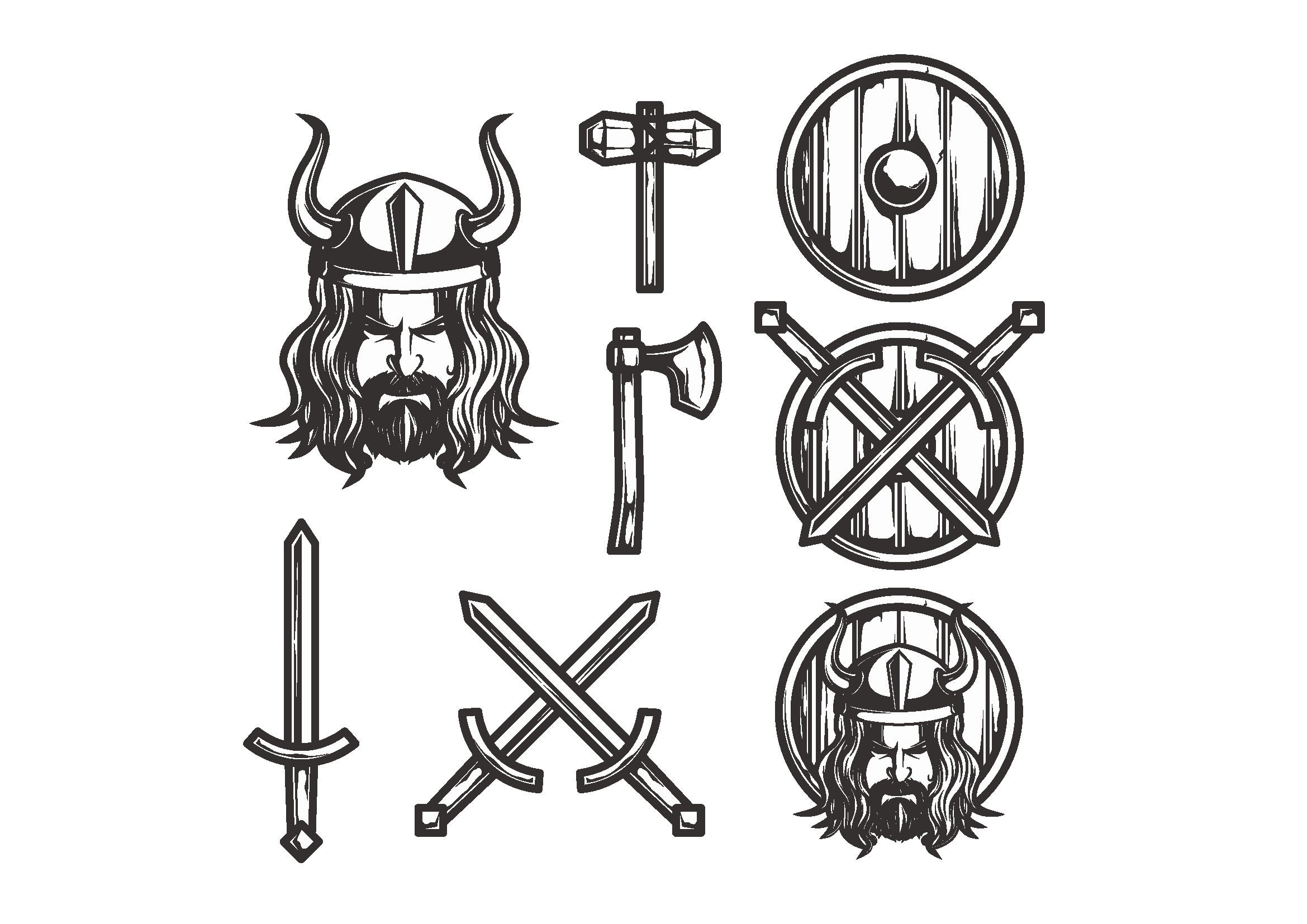 64 Vikings SVG DXF Files for Wood Laser Cut Engrave - Etsy