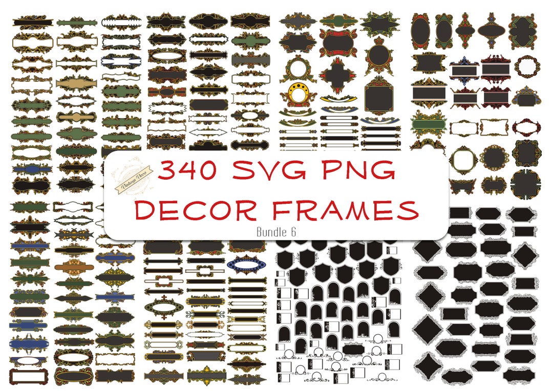 419 Svg Png Bundle Frame Elements Text Monogram Dividers Frames Art ...