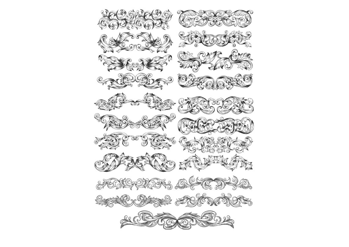 Baroque Frame Set 1 Wedding Card Individual Template Decor - Etsy