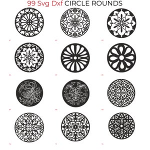 99 Svg Dxf Round Circle Decorative Boards Png Eps File for CNC Wood ...
