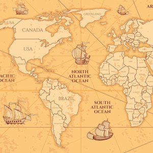 Old World Map Set SVG Cnc Laser Cut Engrave Vector File - Etsy