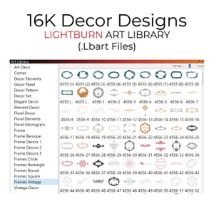 16K Art Deco Laser Cut Files – Lightburn Art Library (.LBART) | Decor ...