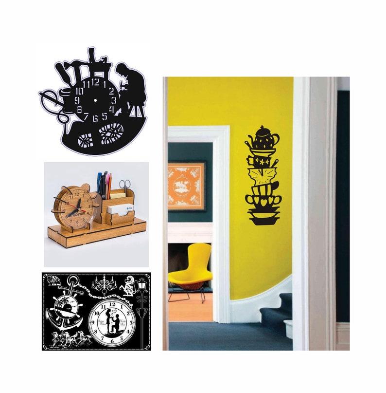 Laser Cut 41 Wall Clock Set Lightburn Art Library - Etsy