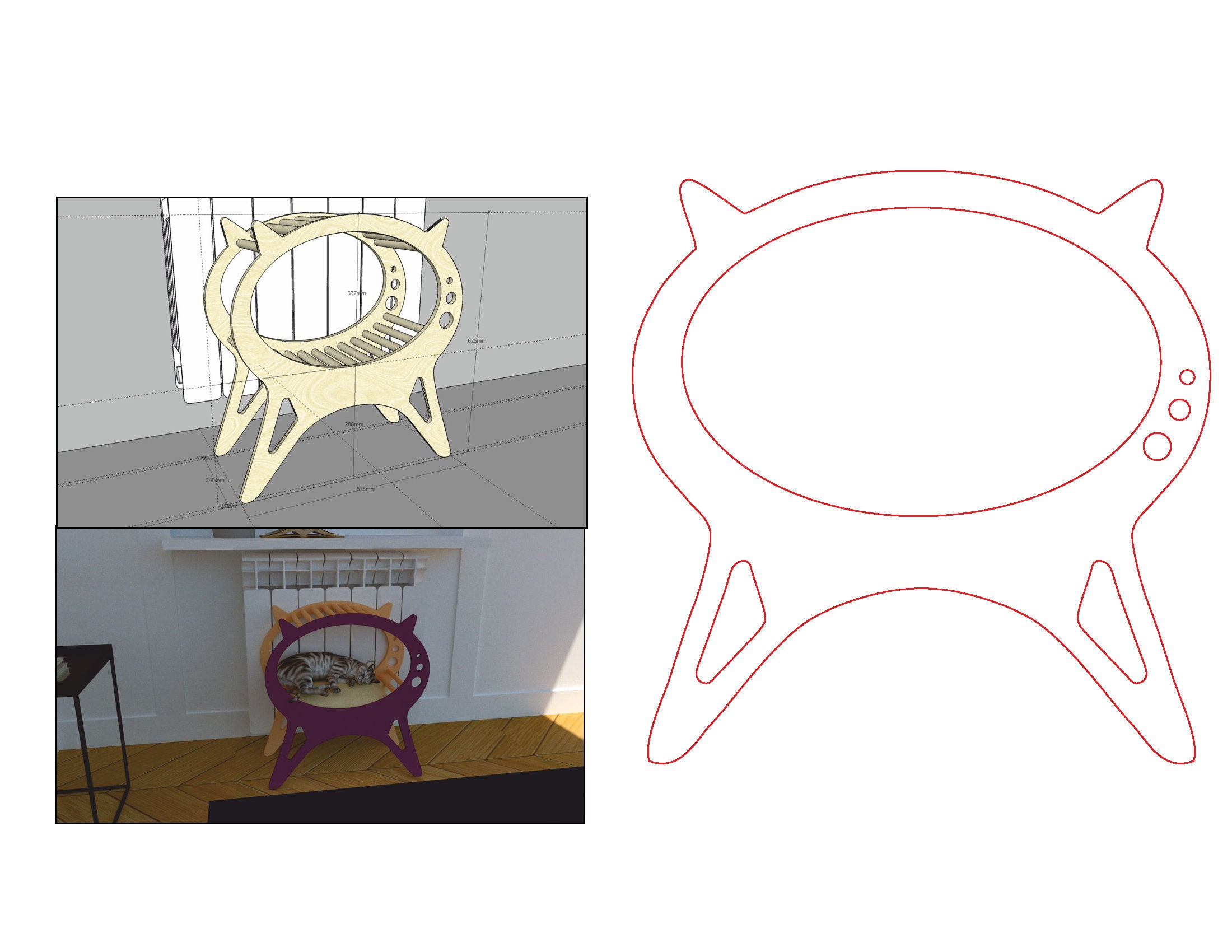 5 SVG DXF Cat House Files for Wood Laser Cut Pet House With - Etsy