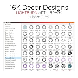 16K Art Deco Laser Cut Files – Lightburn Art Library (.LBART) | Decor ...