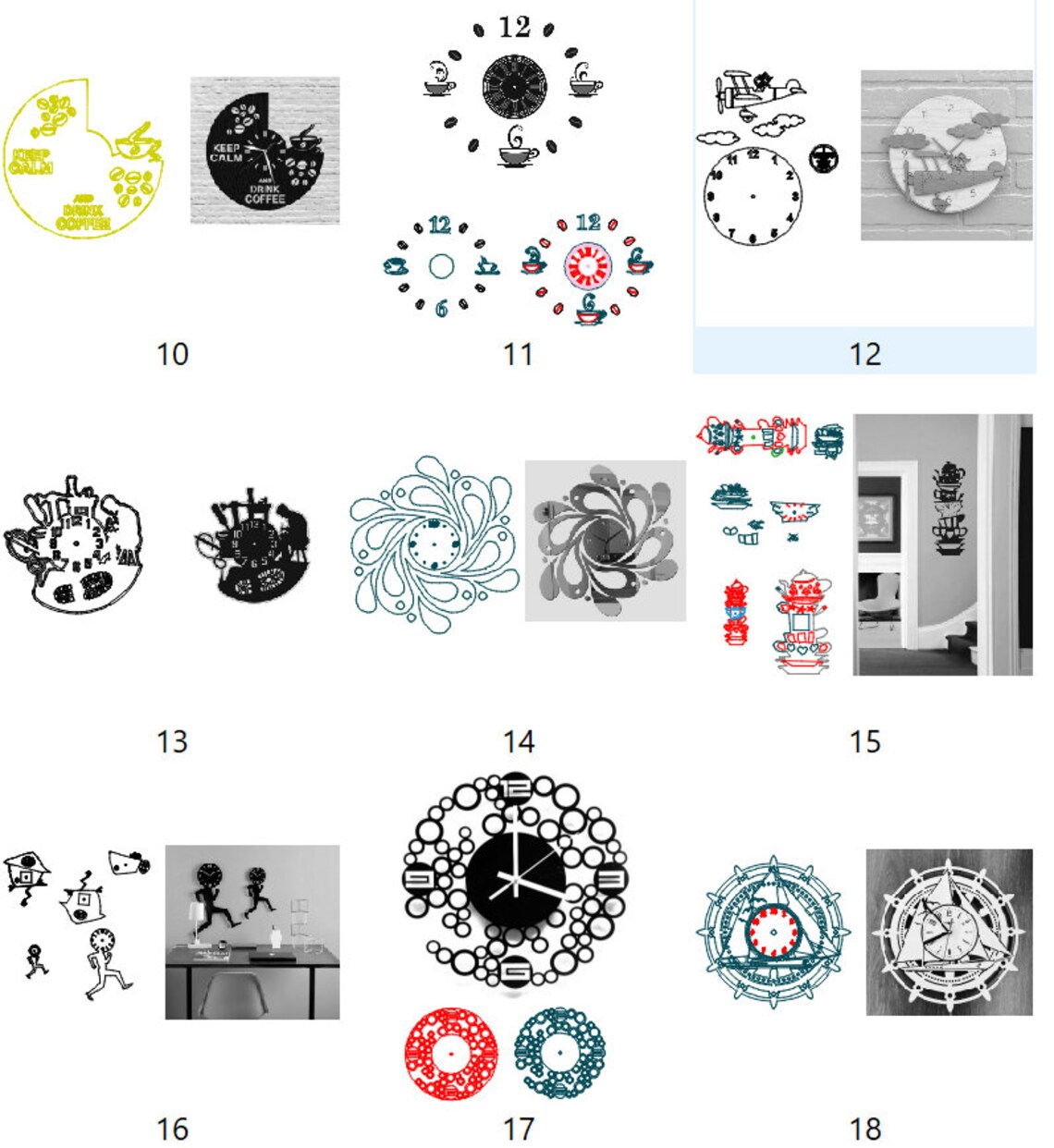 Laser Cut 41 Wall Clock Set Lightburn Art Library - Etsy