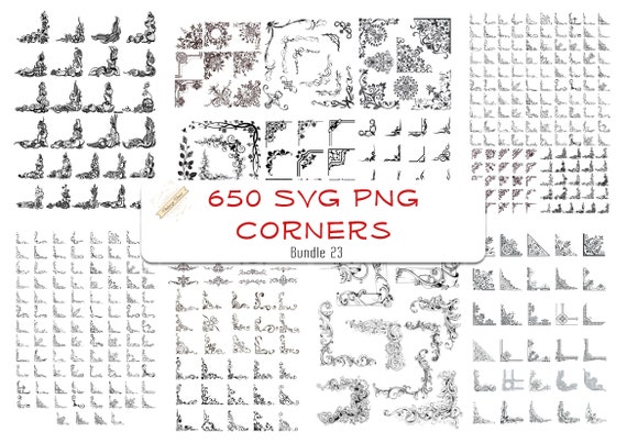 650 SVG Corner Patterns Bundle Cnc Laser Cut Engrave Vector - Etsy