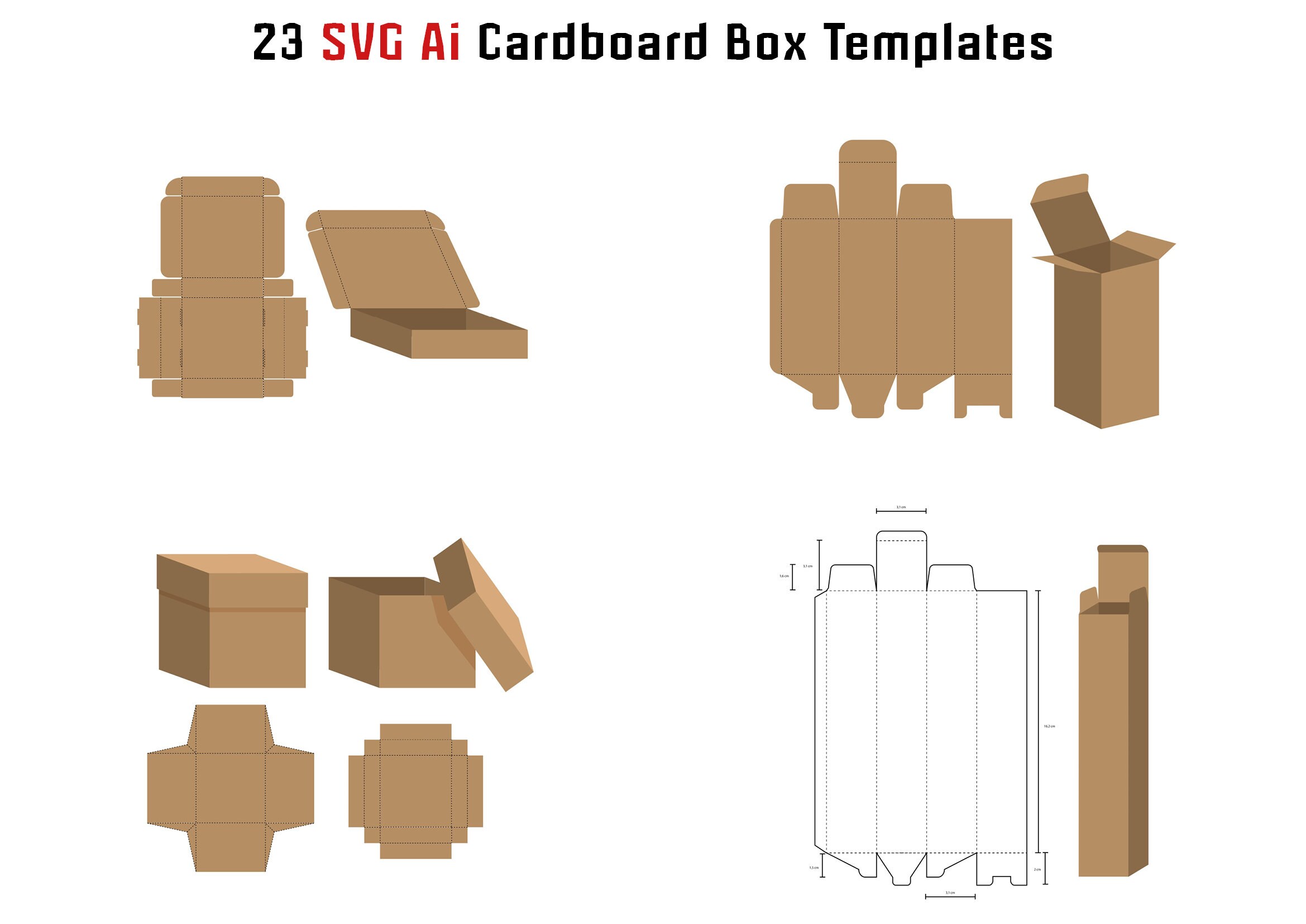 23 SVG Ai Karton Laser Cut Vorlage Bundle Cricut Silhouette - Etsy Schweiz