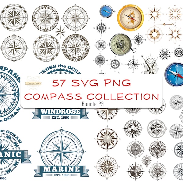 Compass Svg - Etsy