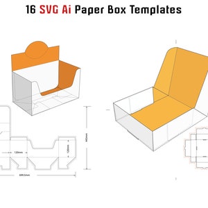 16 SVG Ai Packaging Shipping Box Laser Cut Template Bundle Cricut ...