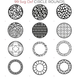 99 Svg Dxf Round Circle Decorative Boards Png Eps File for CNC Wood ...