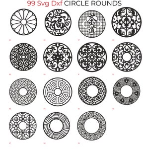 99 Svg Dxf Round Circle Decorative Boards Png Eps File for CNC Wood ...