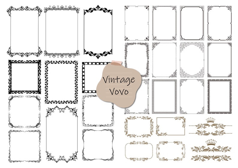 404 SVG PNG Bundle Vintage Border Frames Art Deco Wedding Card - Etsy