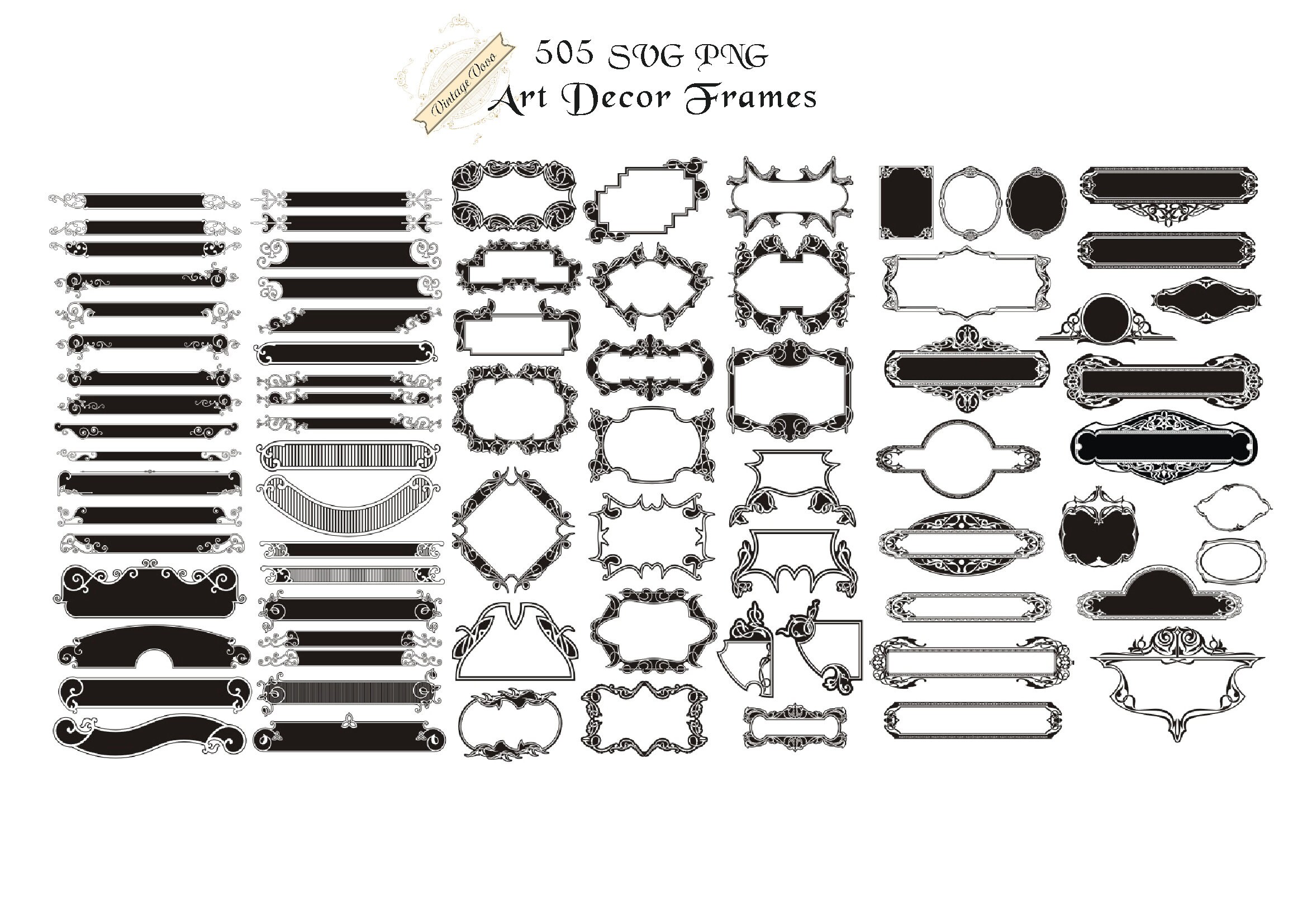 505 Svg Png Bundle Frame Elements Text Monogram Dividers - Etsy