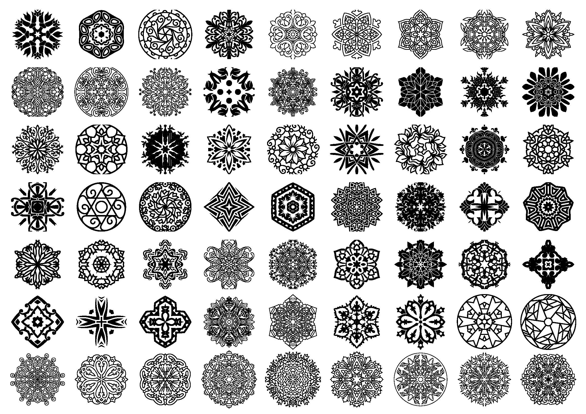 500 SVG DXF Mandala Bundle Art Decor Label Laser Cut Engrave - Etsy