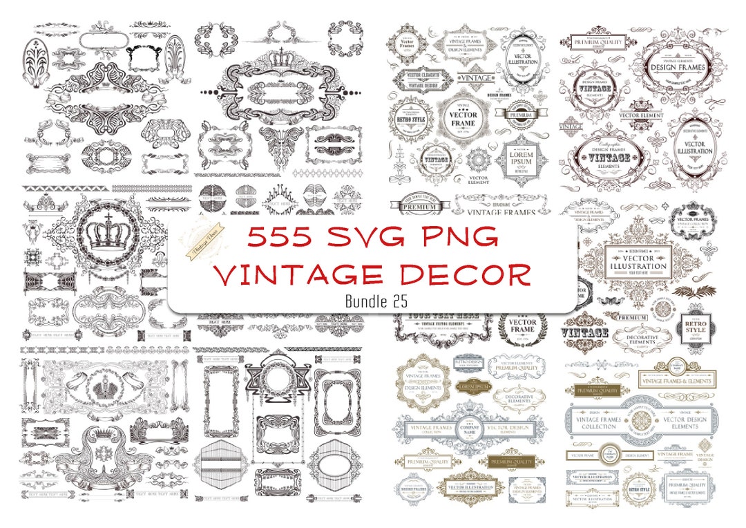 555 SVG Vintage Decor Collection Patterns Bundle Cnc Laser Cut Engrave ...