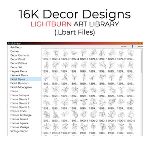 16K Art Deco Laser Cut Files – Lightburn Art Library (.LBART) | Decor ...