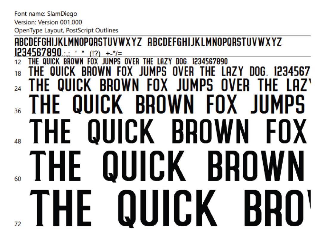 Slam Diego Font - Etsy