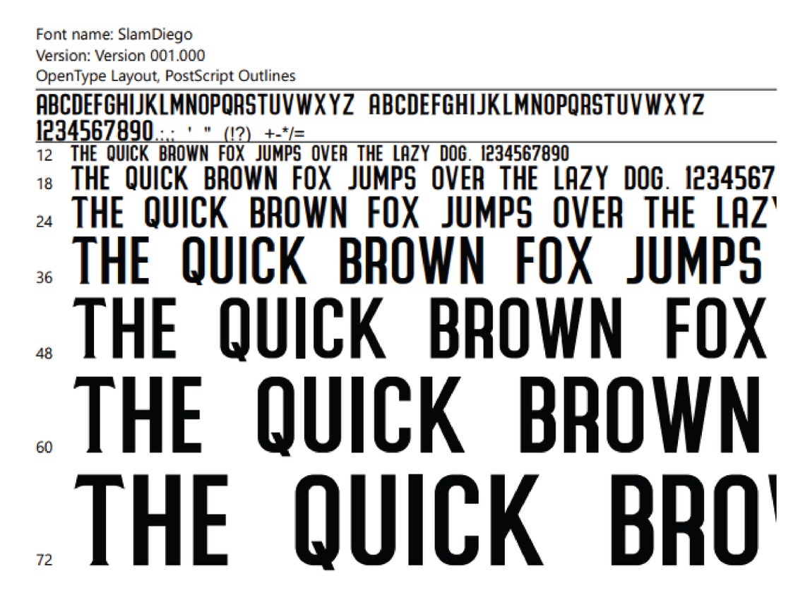 Slam Diego Font - Etsy