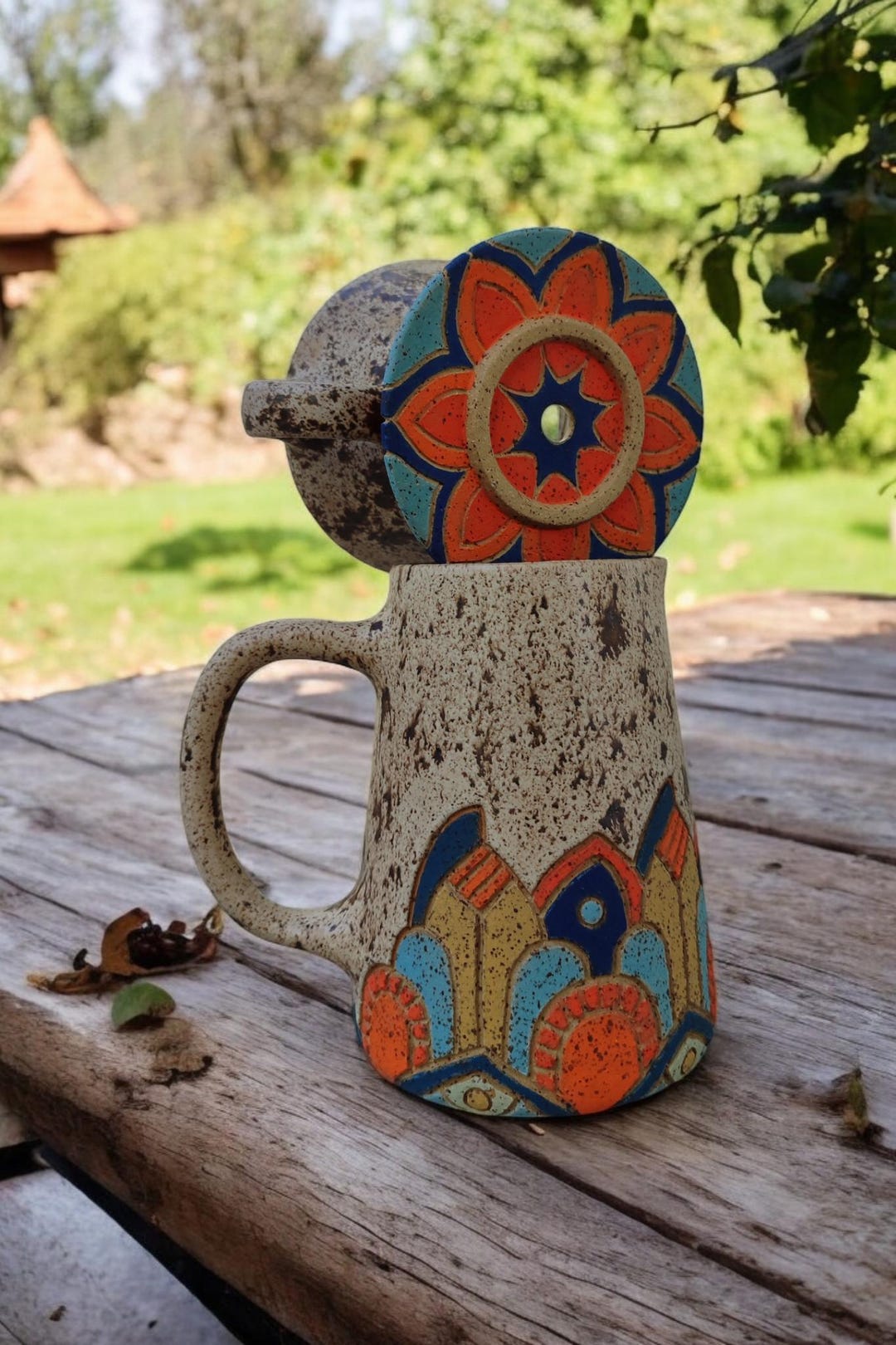 Handmade Ceramic Pour Over Coffee Set - 800ml Dripper & Carafe | Boho ...