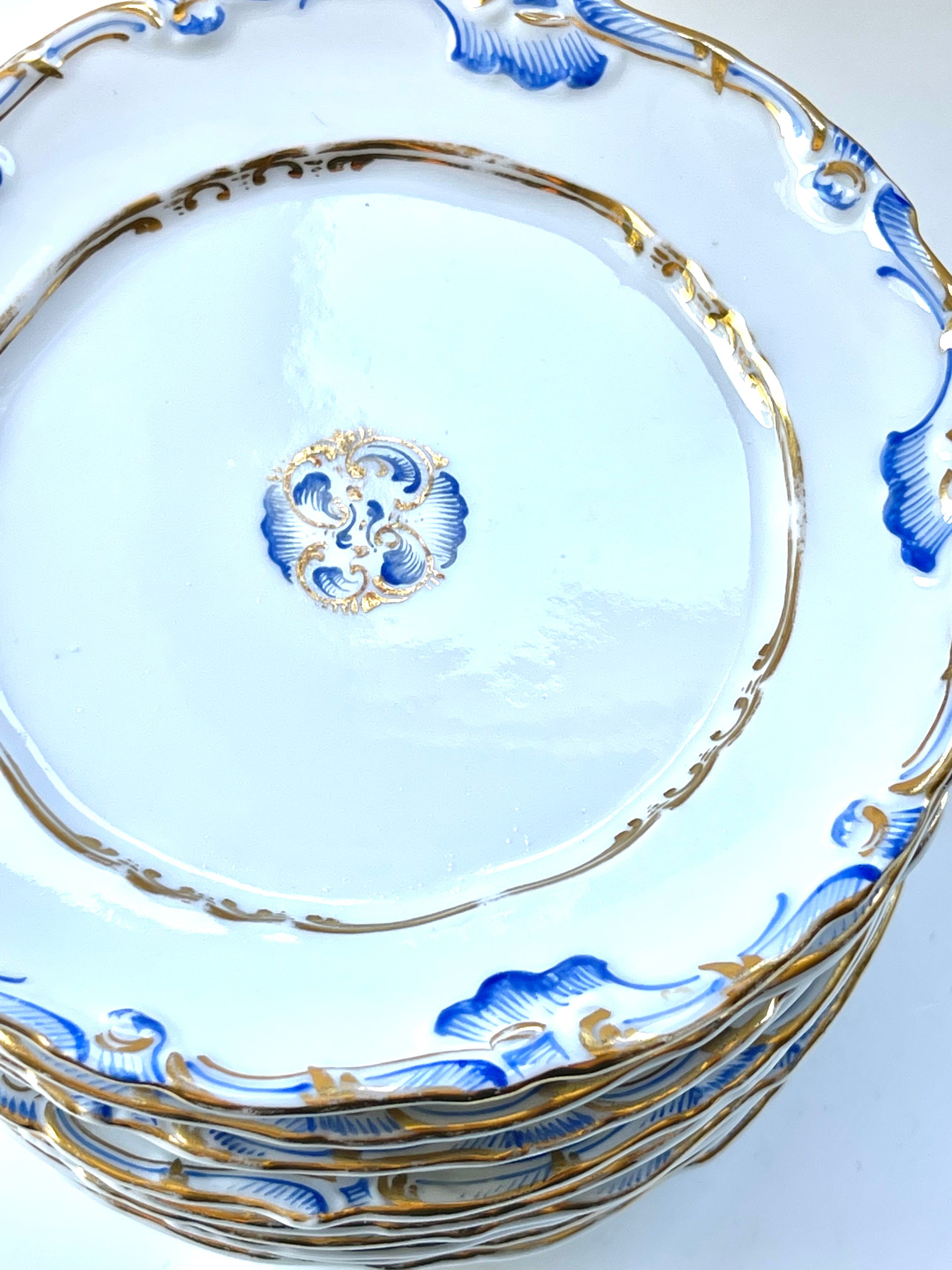 12 Antique Fine Porcelain Side Plates - Etsy