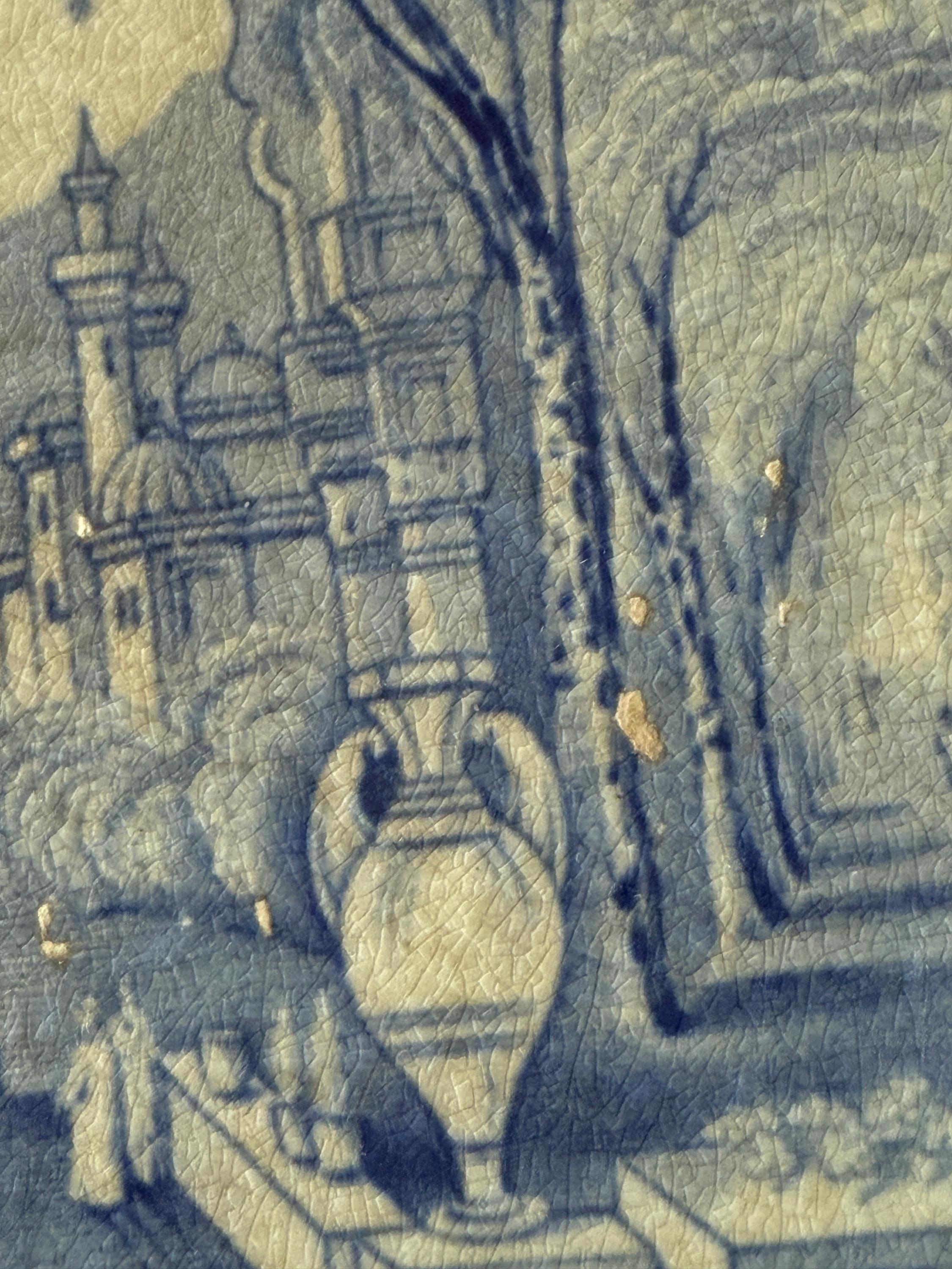 Blue and White Transferware Plate, “castle, J Furnival” Staffordshire ...