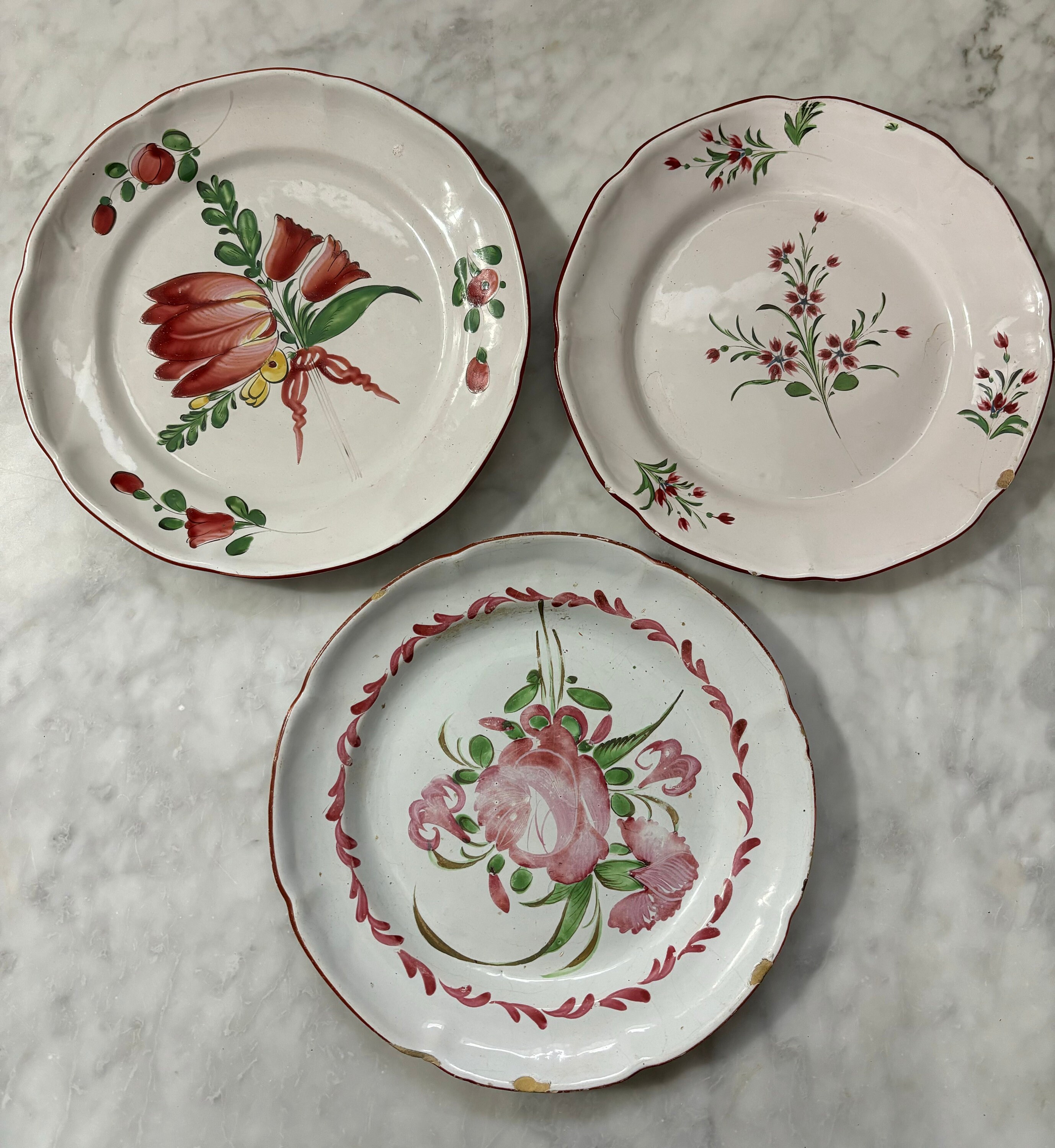 Antique French Faience Floral Plate - Etsy