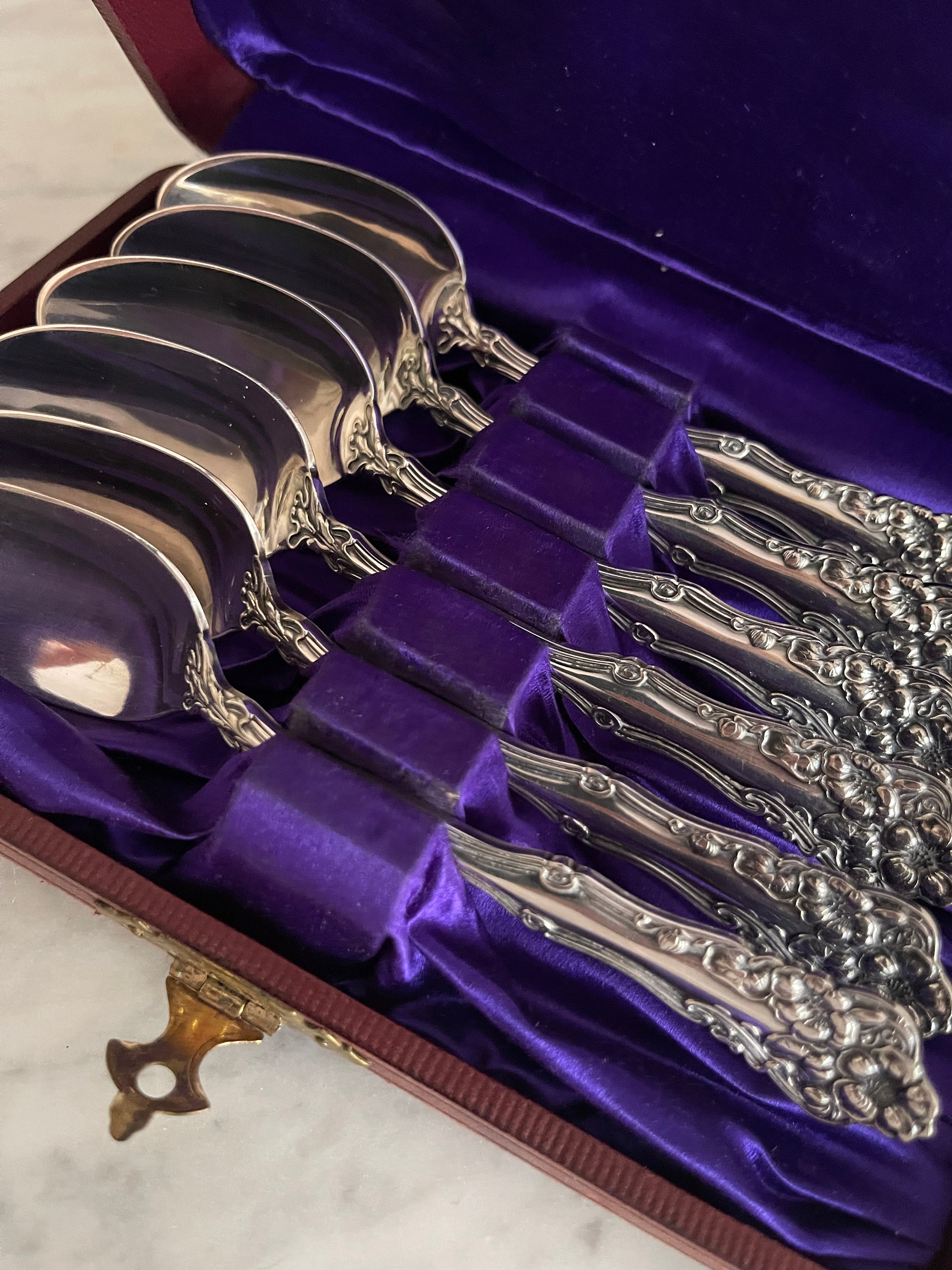 Antique Leather Boxed Teaspoons - Etsy